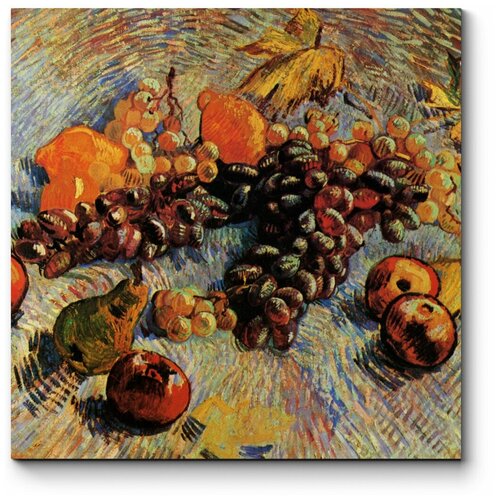 Модульная картина Виноград, лимоны, груши и яблоки, Винсент Ван Гог 50x50
