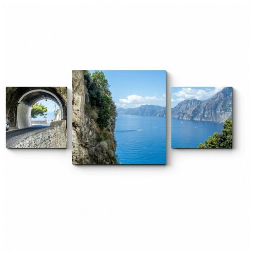 Модульная картина Тоннель на побережье Италии 90x39