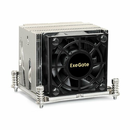 Кулер ExeGate ESNK-P0048AP4. PWM.2U.2011. Cu (Al+Cu, 2U, 4 тепл. трубки, LGA2011/2066, TDP 135W, Fan 80mm, PWM, 2100-6800RPM, 2 ball bearing, 4pin, 52db, 345г, на винтах, с термопастой, Retail box) EX293443RUS