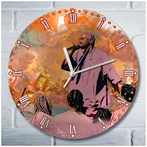 Настенные часы УФ с рисунком музыка Kanye West - 1138