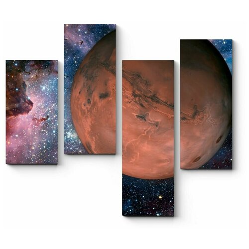 Модульная картина Марс и Вселенная 144x135