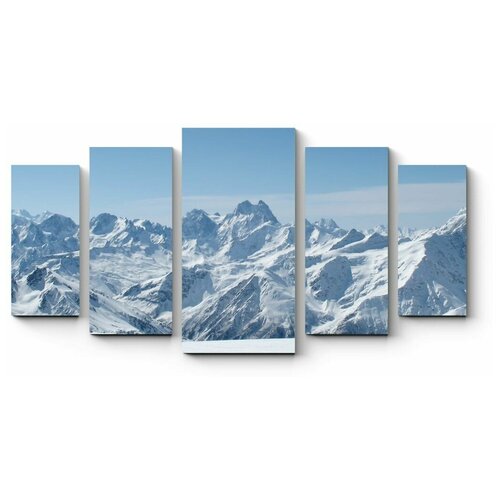 Модульная картина Панорама зимних гор на Кавказе 160x88
