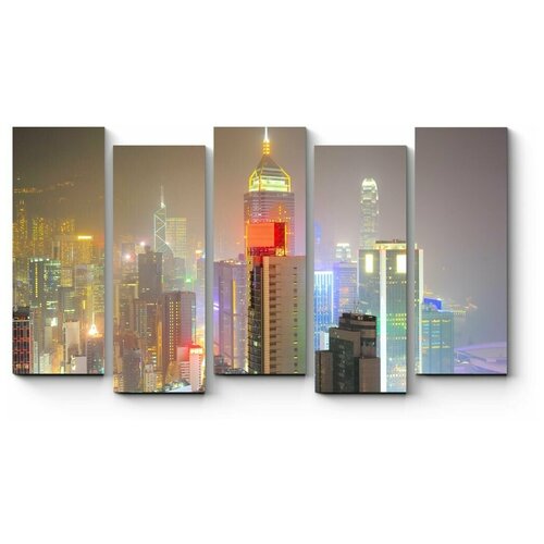 Модульная картина Гонконг в сиянии огней110x64