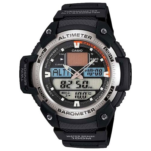 Наручные часы CASIO SGW-400H-1B, серебряный, черный