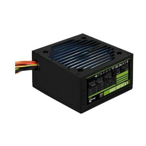 Блок питания Aerocool VX-500 RGB PLUS (ATX 2.3, 500W, 120mm fan, RGB-подсветка вентилятора) Box