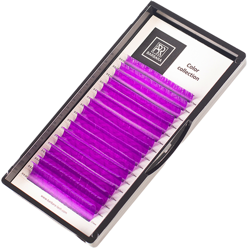BARBARA Цветные ресницы для наращивания фиолетовые mix 0,07 / D / 7-15 mm / Фиолетовые ресницы Барбара микс 0.07 Д 7-15мм