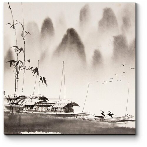 Модульная картина Картина китайского пейзажа90x90