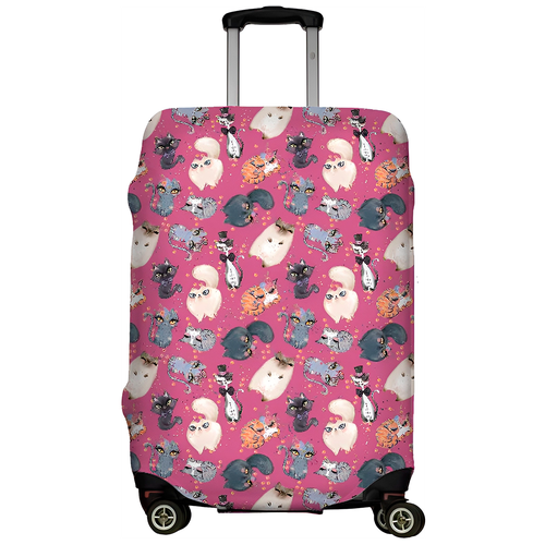 Чехол для чемодана LeJoy, размер L, серый, розовый