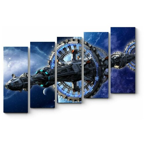 Модульная картина Фантастический космический корабль130x91