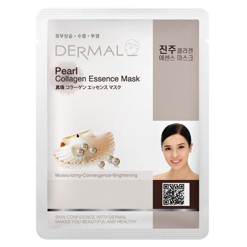 DERMAL Pearl Collagen Essence Mask тканевая маска с коллагеном и жемчужной пудрой, 23 г, 23 мл