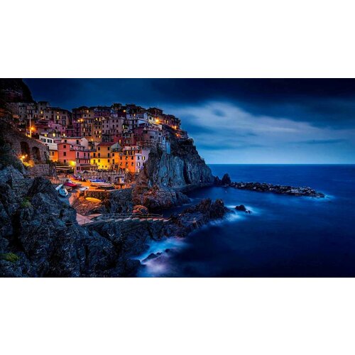 Картина на холсте 60x110 LinxOne "Manarola Cinque Terre Italy" интерьерная для дома / на стену / на кухню / с подрамником