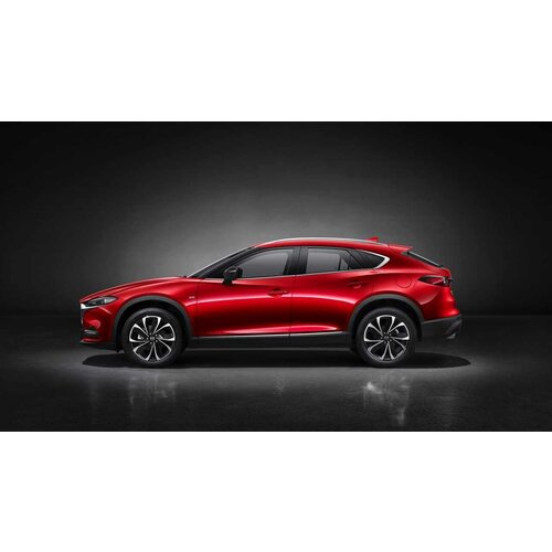 Картина на холсте 60x110 LinxOne "Mazda Кроссовер машины красных" интерьерная для дома / на стену / на кухню / с подрамником