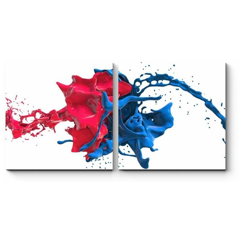Модульная картина Синее и красное 40x20