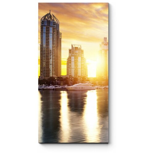 Модульная картина Небоскребы Дубая в утренних лучах солнца 60x120