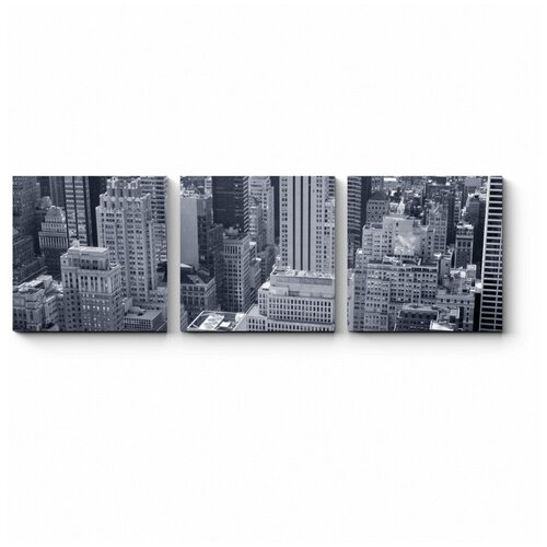 Модульная картина Черно-белый Нью-Йорк 120x40
