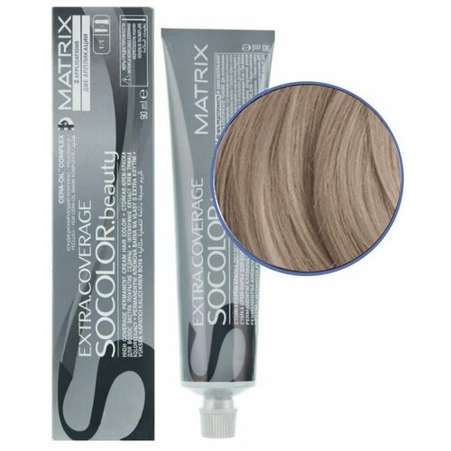 Matrix SoColor Pre-bonded стойкая крем-краска для седых волос Extra coverage, 509AV очень светлый блондин пепельно-перламутровый, 90 мл