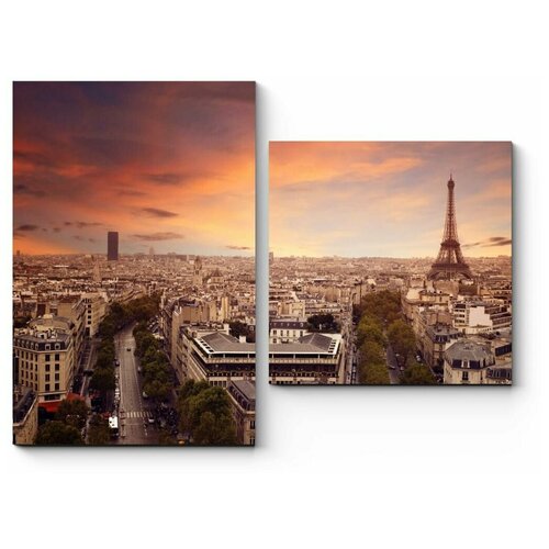 Модульная картина Прекрасный Париж с высоты 100x75