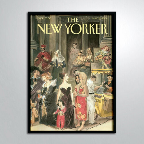 Постер в раме/Постер для интерьера/Плакат Винтажный Журнал Нью Йоркер The NEW YORKER 21 май 2001 г