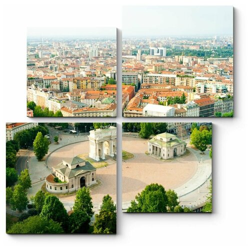 Модульная картина Панорама летнего Милана 90x90