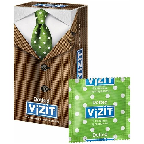 ViZiT / Презервативы ViZiT Dotted с точечным рифлением 12шт 3 уп