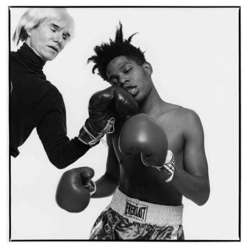 Плакат, постер на холсте Jean-Michel Basquiat/Жан Мишель Баския и Энди Уорхол. Размер 30 х 42 см