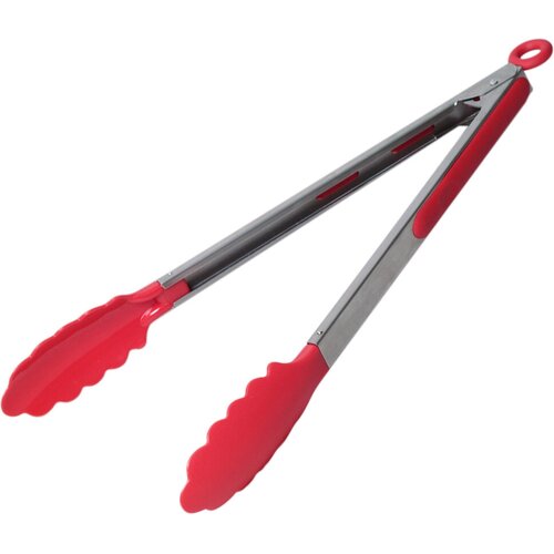 Щипцы нейлоновые 30,5 см Kamille KM-7515 с ручками из нержавеющей стали (7515 / красный)