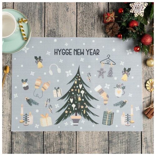 Доляна Новогодняя салфетка на стол Hygge New Year ПВХ, 40х29 см