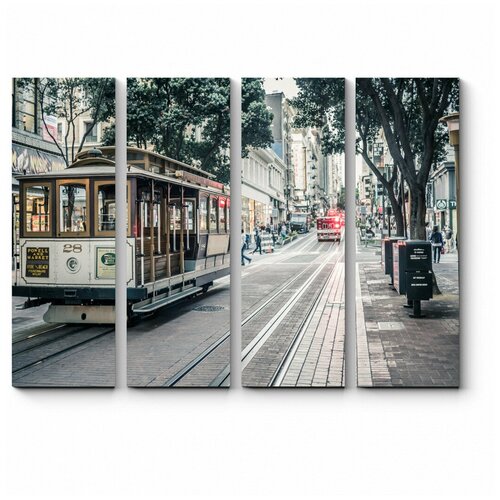 Модульная картина Ретро трамвай 120x90