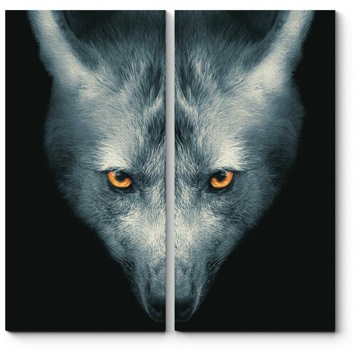 Модульная картина Портрет серого волка 40x40