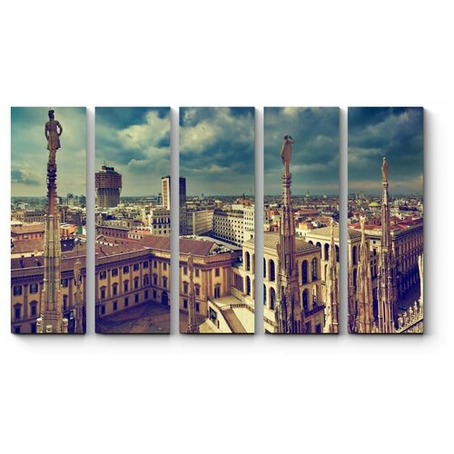 Модульная картина Захватывающая панорама с крыши Миланского Собора 150x90
