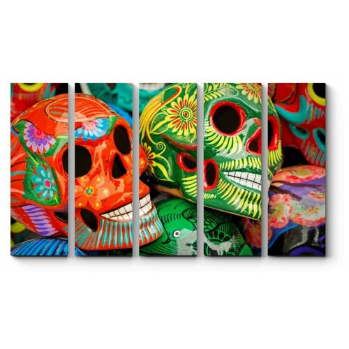 Модульная картина Символ смерти. Краски Мексики. 130x78
