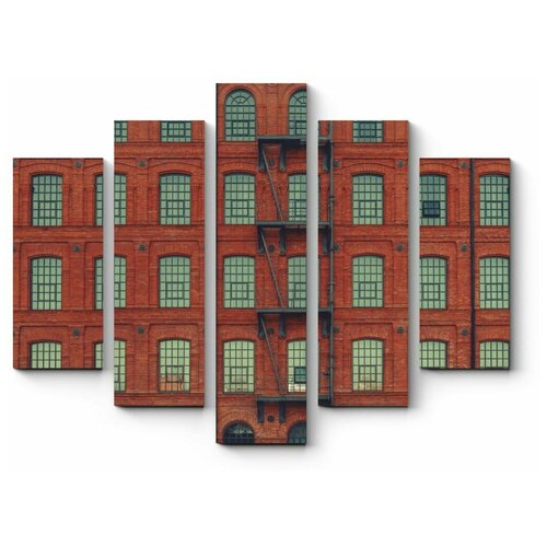 Модульная картина Красное здание с лестницей85x68