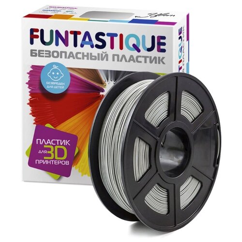 Пластик для 3D печати в катушке Funtastique (PLA,1.75 мм,1 кг) (серый) , пластик для 3д принтера , картридж , леска , для творчества