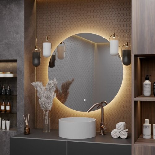 Зеркало круглое Муза D75 для ванной с тёплой LED-подсветкой и антизапотеванием