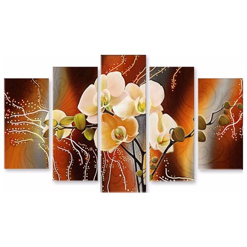 Модульная картина на холсте "Милые орхидеи" 120x74 см