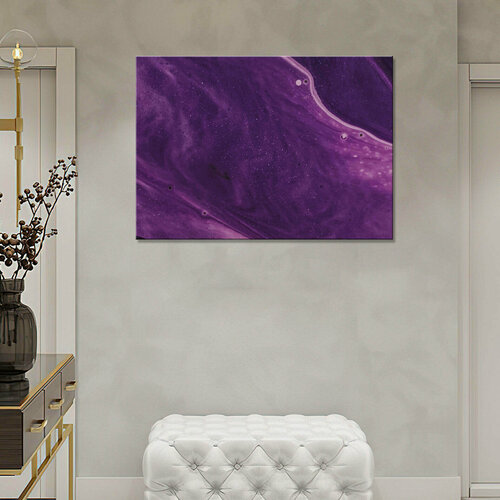 Картина интерьерная-фиолетовая абстракция с пузырьками 50х70