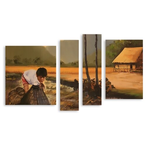 Модульная картина на холсте "Камбоджа" 90x55 см