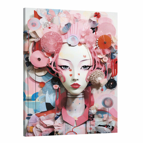 Интерьерная картина 50х70 "Розовый персонаж"