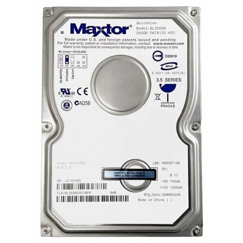 Жесткий диск Maxtor 250Gb 6L250R0 7200 IDE 3.5" HDD