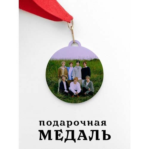 Медаль сувенирная спортивная подарочная NCT, металлическая на красной ленте