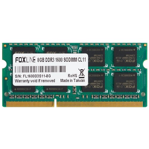 Оперативная память Foxline 8 ГБ DDR3 SODIMM CL11 FL1600D3S11-8G