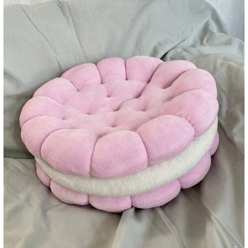 Декоративная подушка Baby.Eco.Decor `Печенье с кремом` Дизайнерская `Печенька` розовое