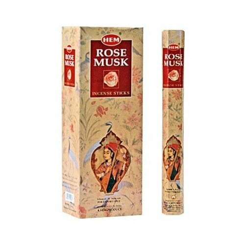 Hem Incense Sticks ROSE MUSK (Благовония розовый муск, Хем), уп. 20 палочек.
