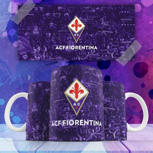 Кружка фк Фиорентина ACF Fiorentina футбольный спортивный клуб , на подарок с принтом 330 мл