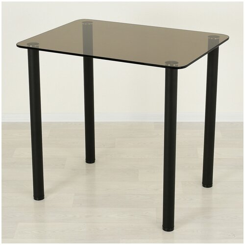 Стеклянный стол для кухни Эдель 10 бронза/черный (1000х700)