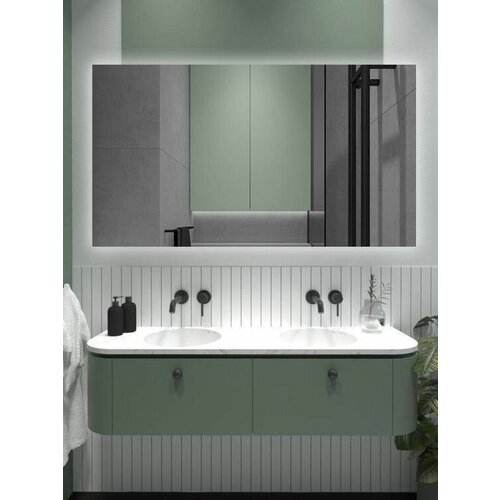 Зеркало для ванной Qwerty 80*120 горизонтальное с нейтральной LED-подсветкой