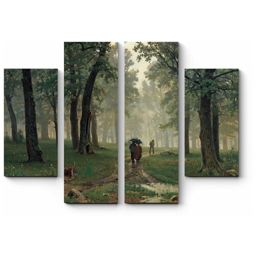 Модульная картина Дождь в дубовом лесу, Шишкин 170x128