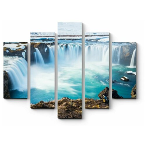 Модульная картина Грандиозный водопад Исландии 125x100