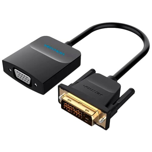 Адаптер Vention EBBBB мультимедиа активный DVI-D 25М > VGA - 0.15 м, чёрный