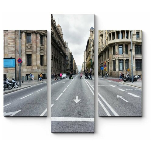 Модульная картина Пустая дорога в центре Барселоны90x81